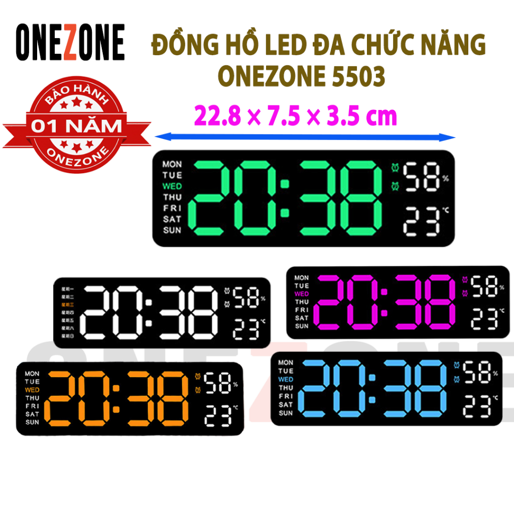 Đồng Hồ LED Treo Tường & Để Bàn ONEZONE Model 5503 dài 22.8cm – Báo ...