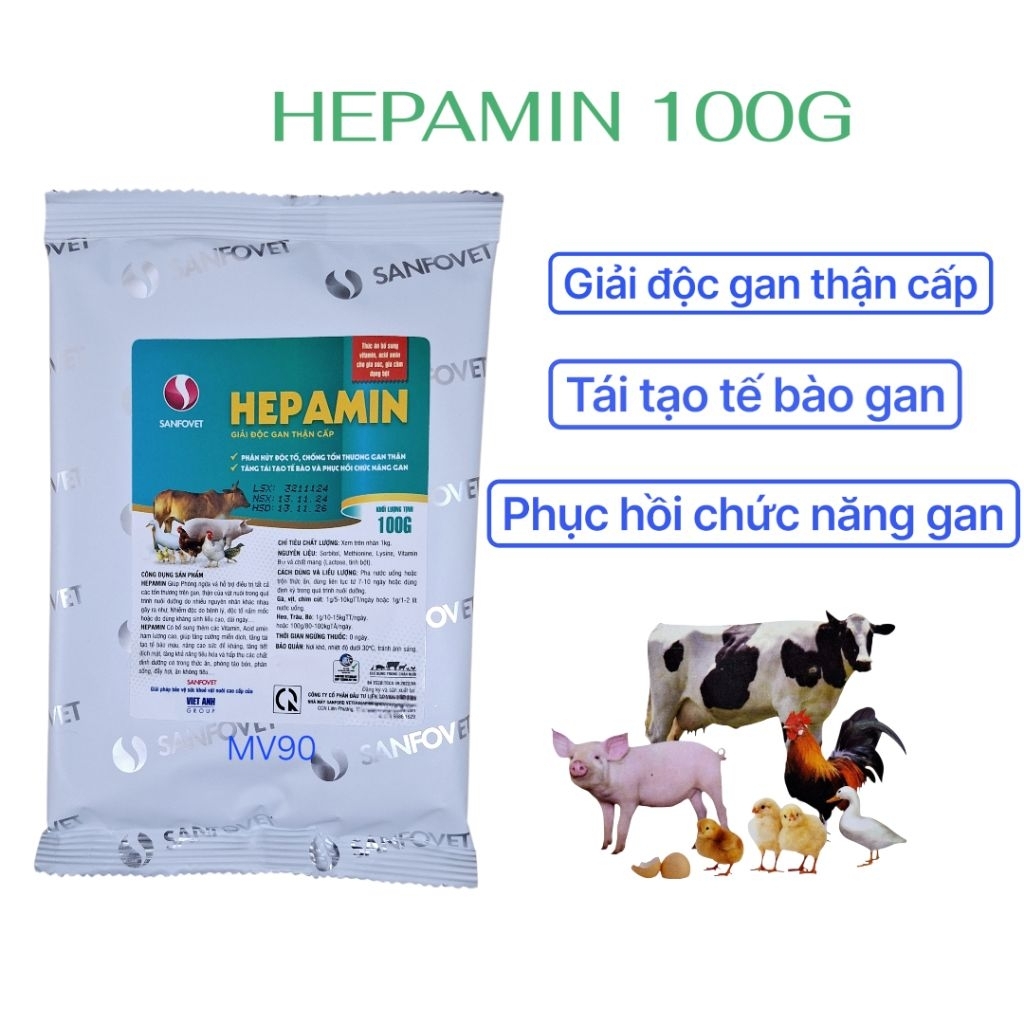 Hepamin 100g - Giải độc gan thận cấp cho gia súc, gia cầm | Shopee Việt Nam