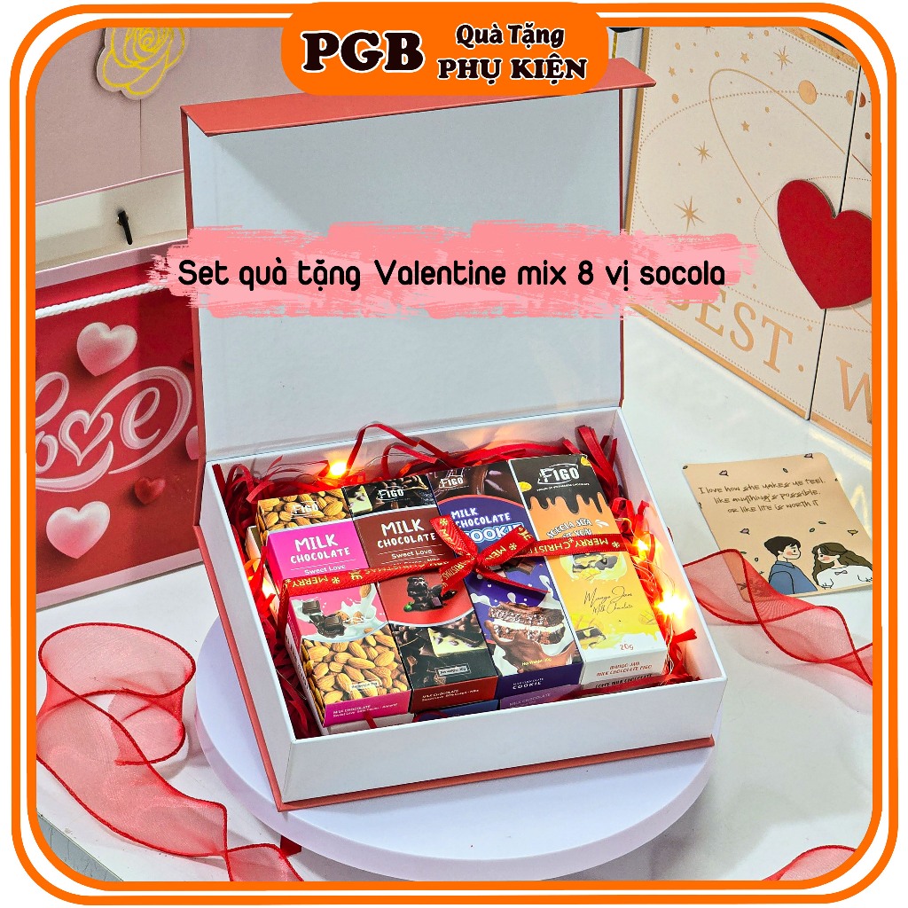 [HỎA TỐC] Quà tặng Socola Valentine Mix đủ vị socola đen và socola sữa ...