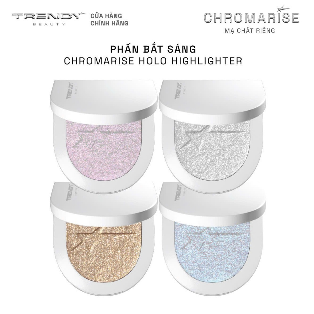 Phấn Bắt Sáng TRENDY BEAUTY Chromarise Holo Highlighter, Siêu Sáng, Lâu ...