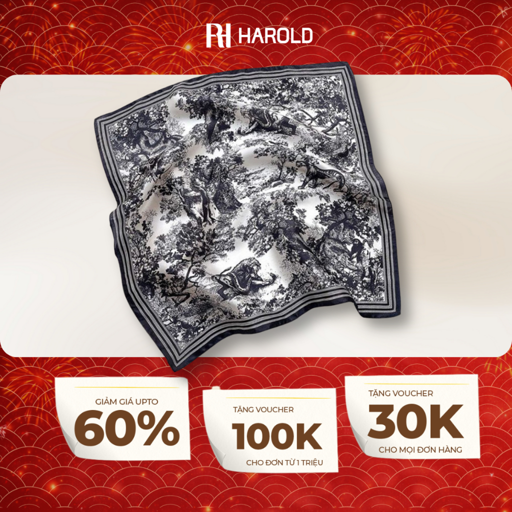 Phụ Kiện Thời Trang Khăn Quàng Cổ Lụa Cao Cấp Harold Classy In Họa Tiết ...