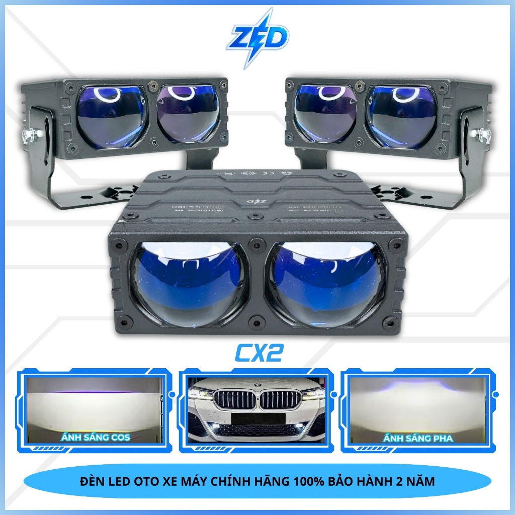 Đèn Led Trợ Sáng Bi Cầu CX2 ZED LIGHT - 75W Siêu Sáng Có Pha Màn Chập ...
