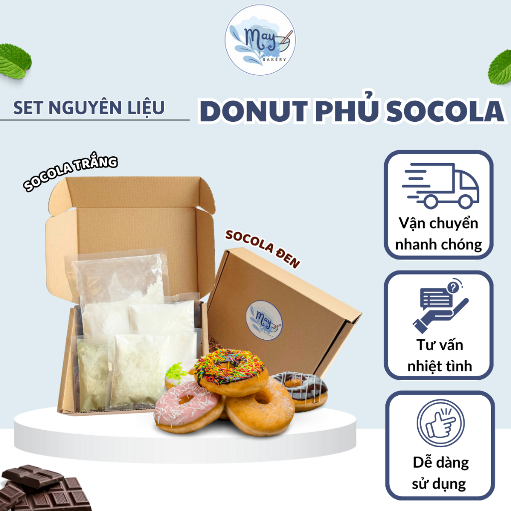 SET Nguyên liệu làm bánh DONUT PHỦ SOCOLA tại nhà, CÓ VIDEO HƯỚNG DẪN ...