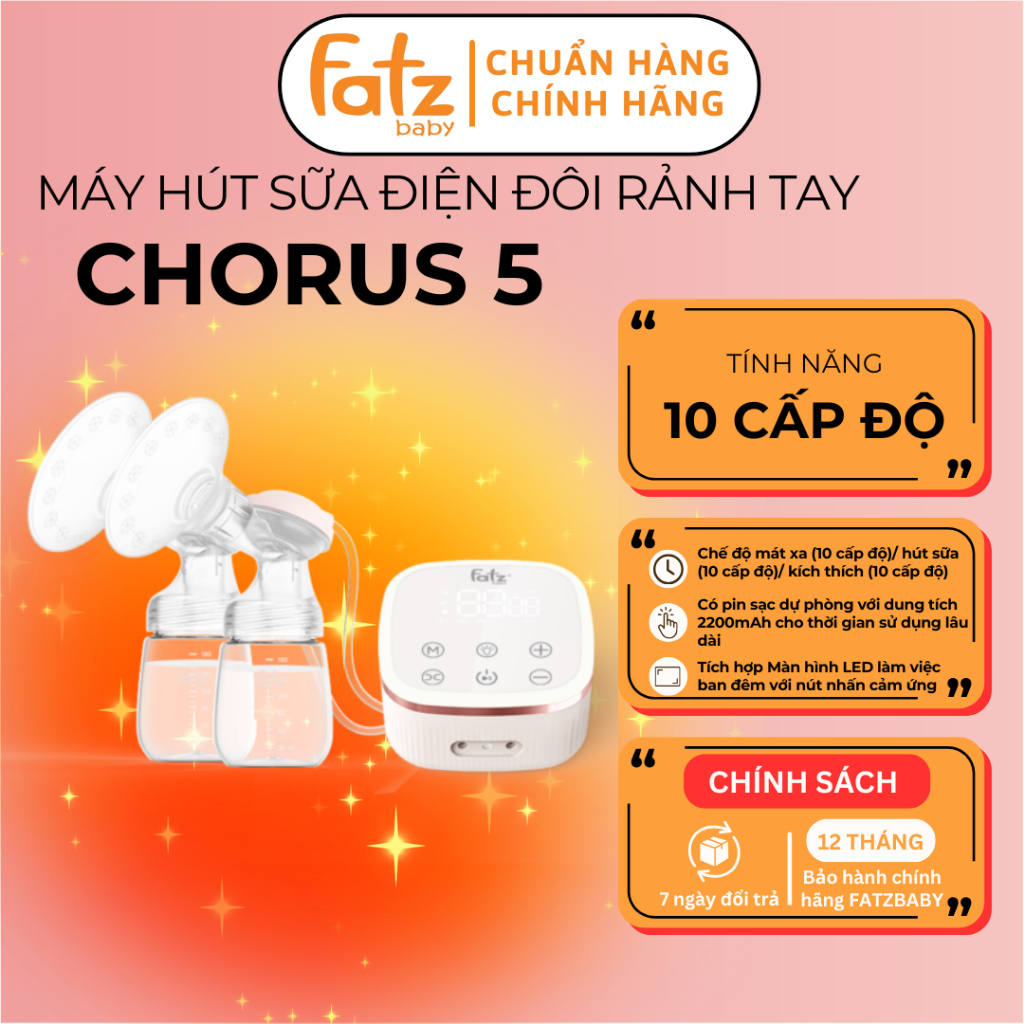 Máy hút sữa điện đôi FATZ BABY, Máy vắt sữa Fatz Chorus 5 FB1188HB, 3 ...