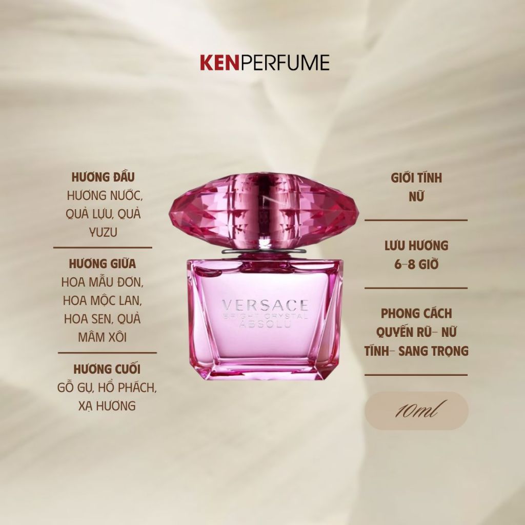 10ML Versace Bright Crystal Absolute | Nước Hoa Nữ | Ken Perfume ...