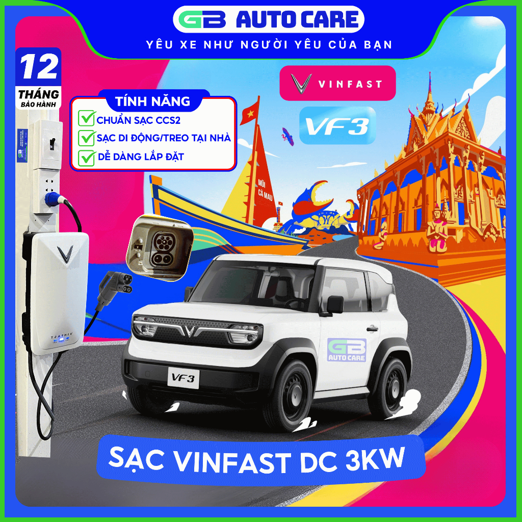 GB AUTO - Bộ sạc xe điện VINFAST VF3 Minio EC Van DC 3KW - Hàng Chính ...
