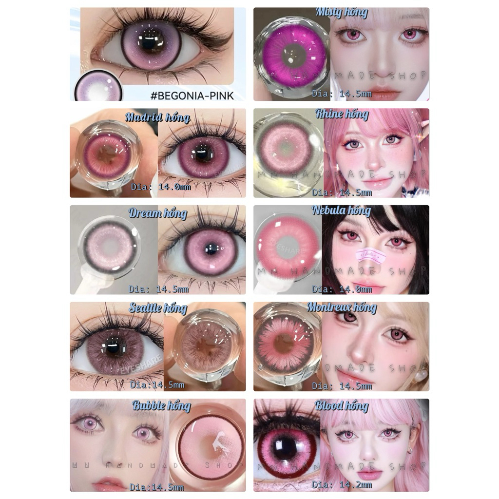 Lens cosplay douyin màu hồng (Giá 1 cặp) | Shopee Việt Nam