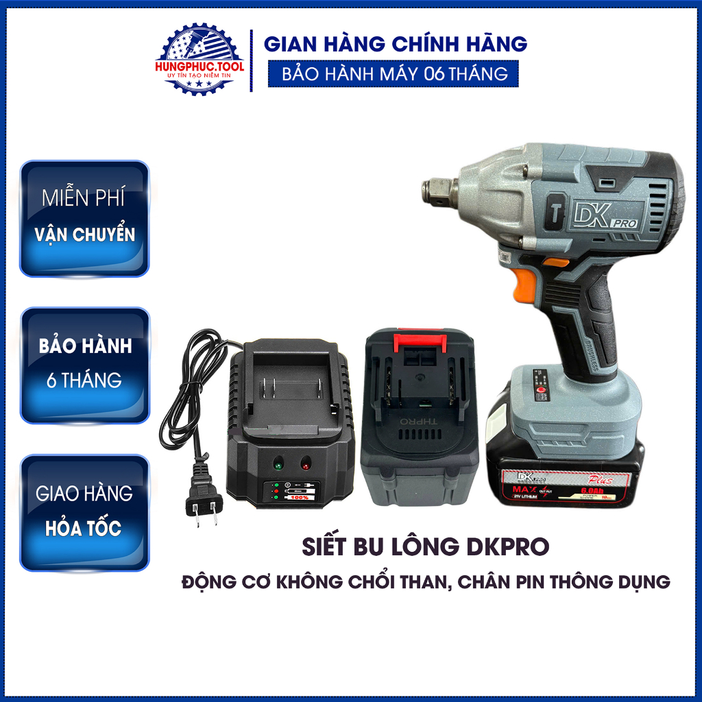 Thân siết bulong DK Pro DK-300 Động cơ không chổi than, chân pin thông ...