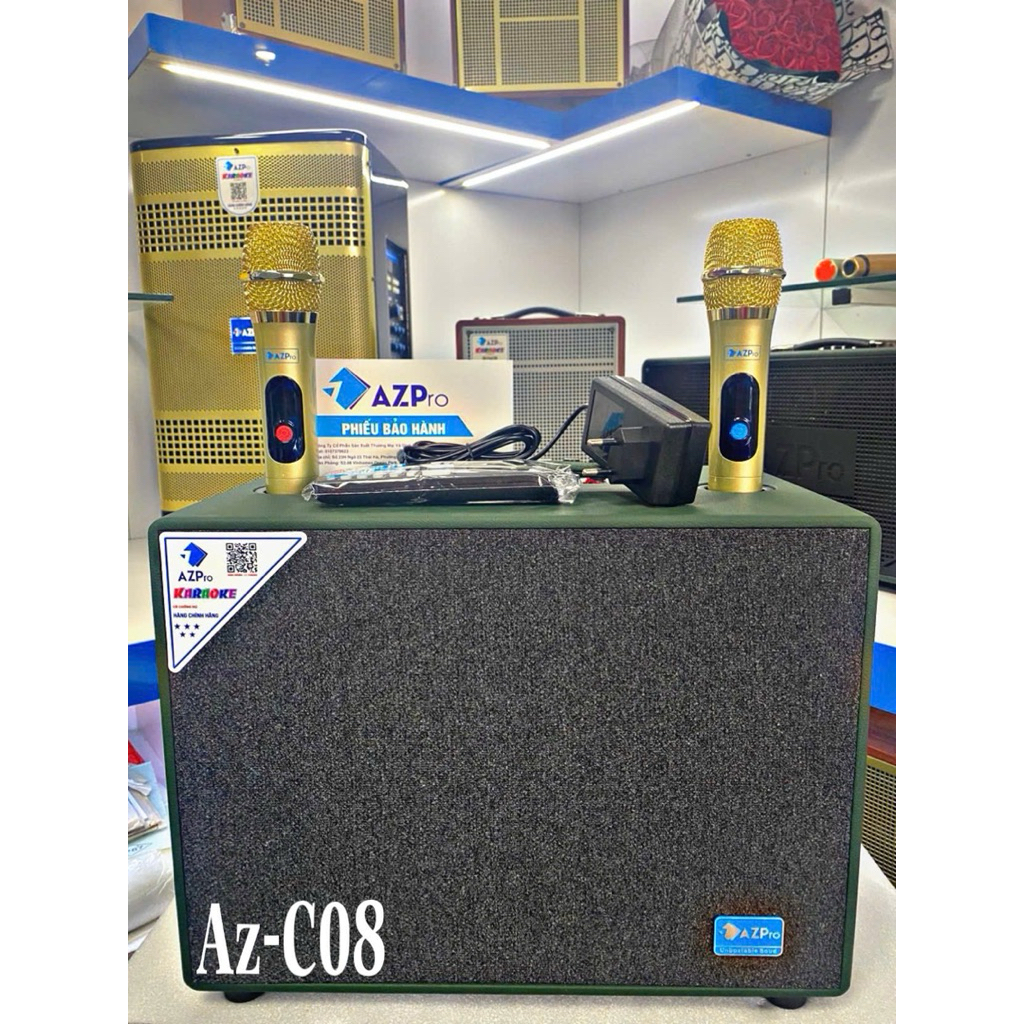 Loa bluetooth karaoke Azpro Az-C08 bas20 3ĐT , 7 núm chỉnh âm hàng ...
