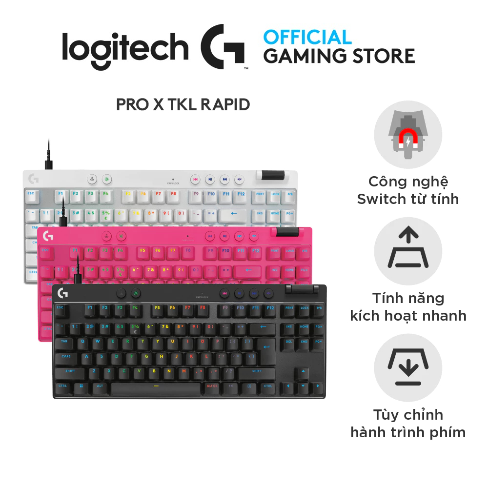 Logitech G Pro X TKL Rapid Wired Gaming Keyboard - Magnetic Analog ...