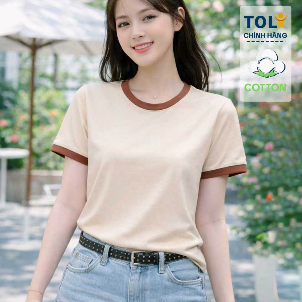 Áo thun nữ cổ tròn TOLI BSB28 – cotton mềm mịn, dáng suông dễ phối, mặc ...