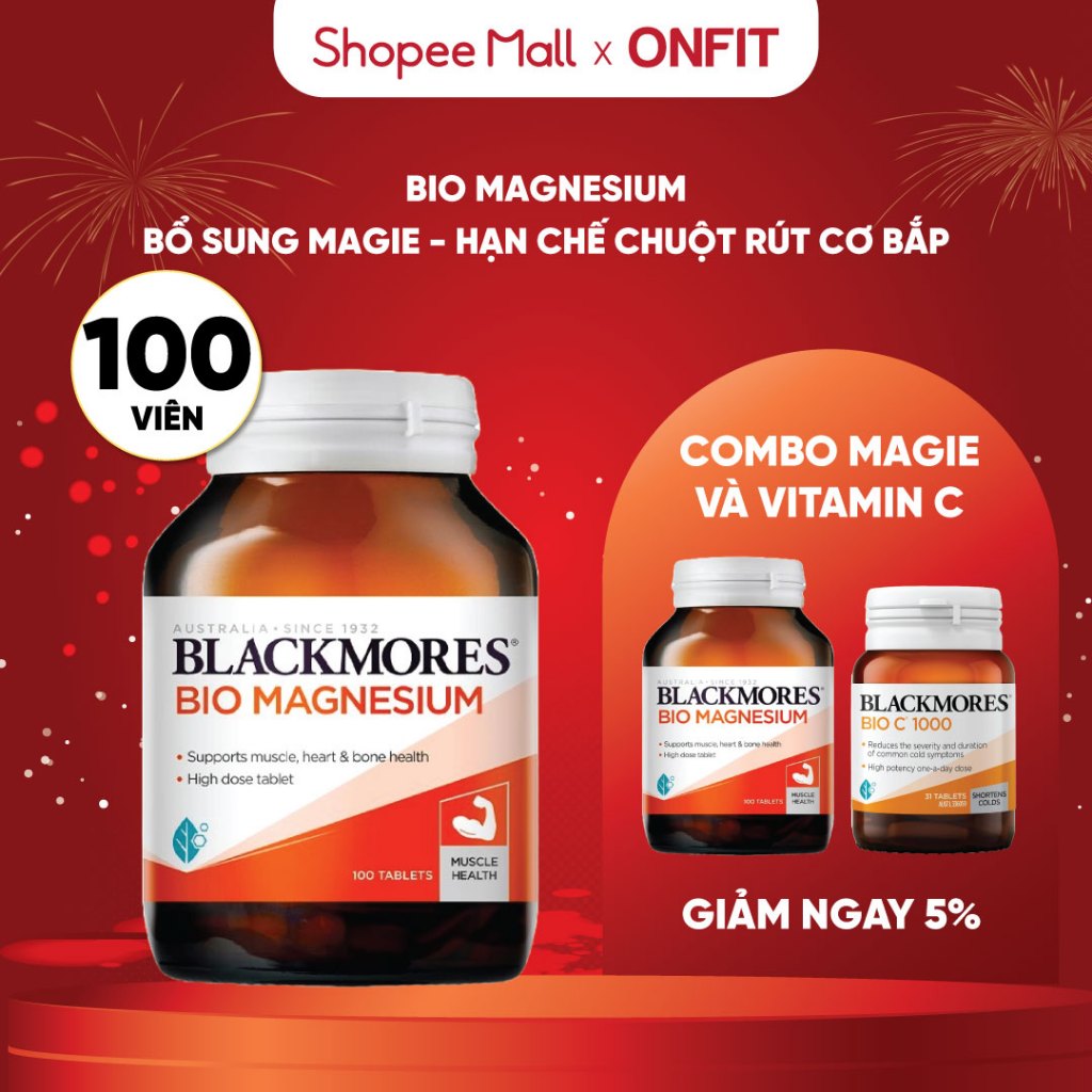 Viên Uống Bổ Sung Magie Blackmores Bio Magnesium (100 Viên) Phục Hồi Cơ ...