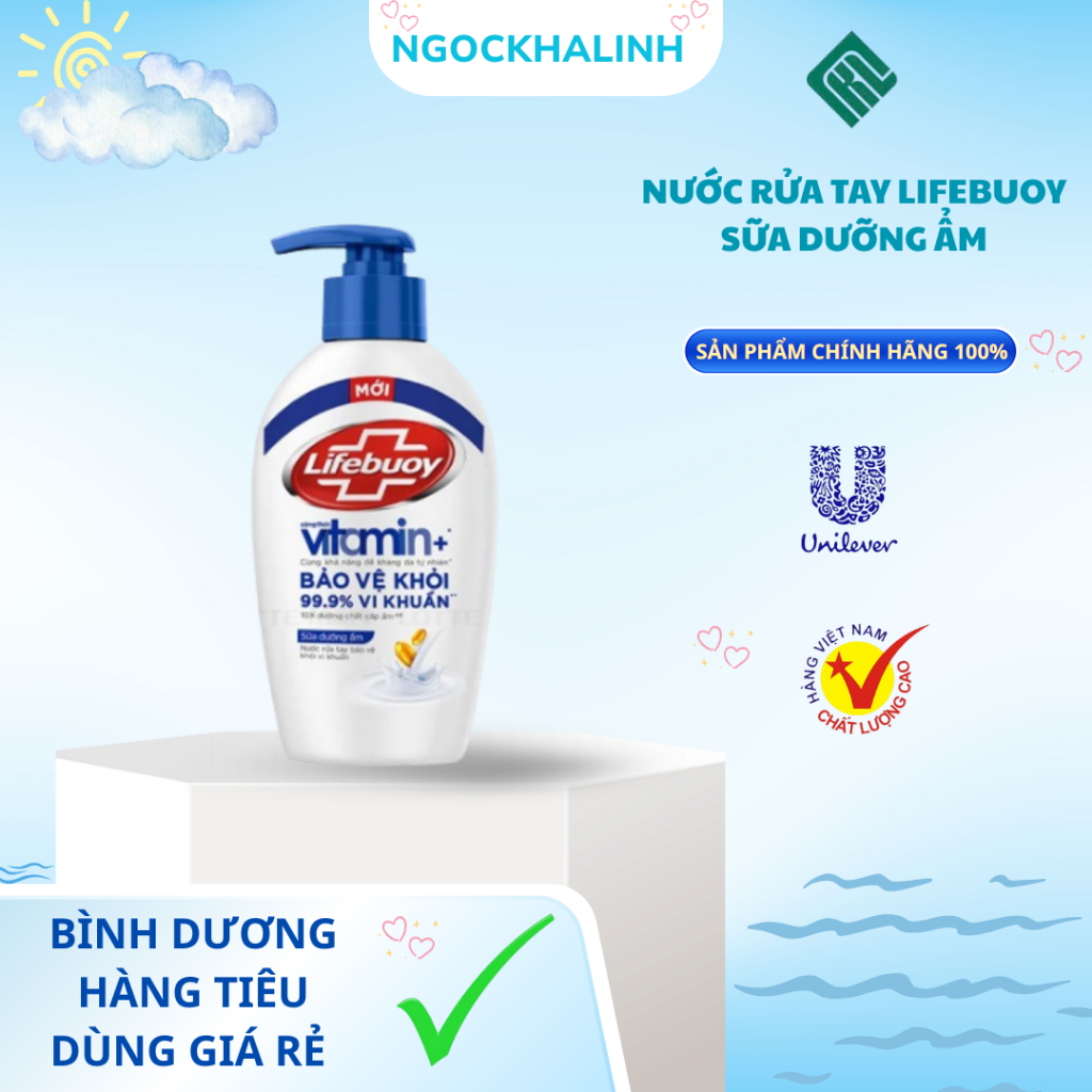 Nước rửa tay lifebuoy sữa dưỡng ẩm chai 180G | Shopee Việt Nam