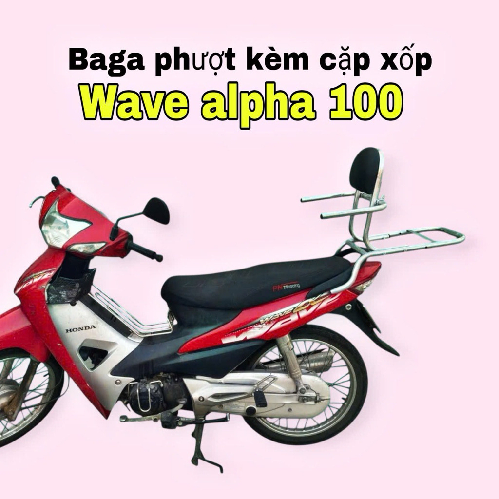 Baga Phượt lắp xe wave Alpha 100,wave S100, sử dụng chung mẫu,(tặng kèm ...