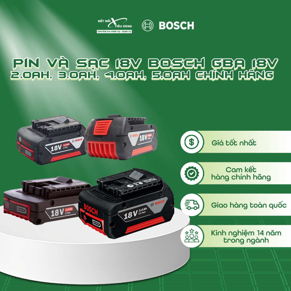 Pin và Sạc 18V Bosch GBA 18V 2.0Ah, 3.0Ah, 4.0Ah, 5.0Ah Chính hãng ...