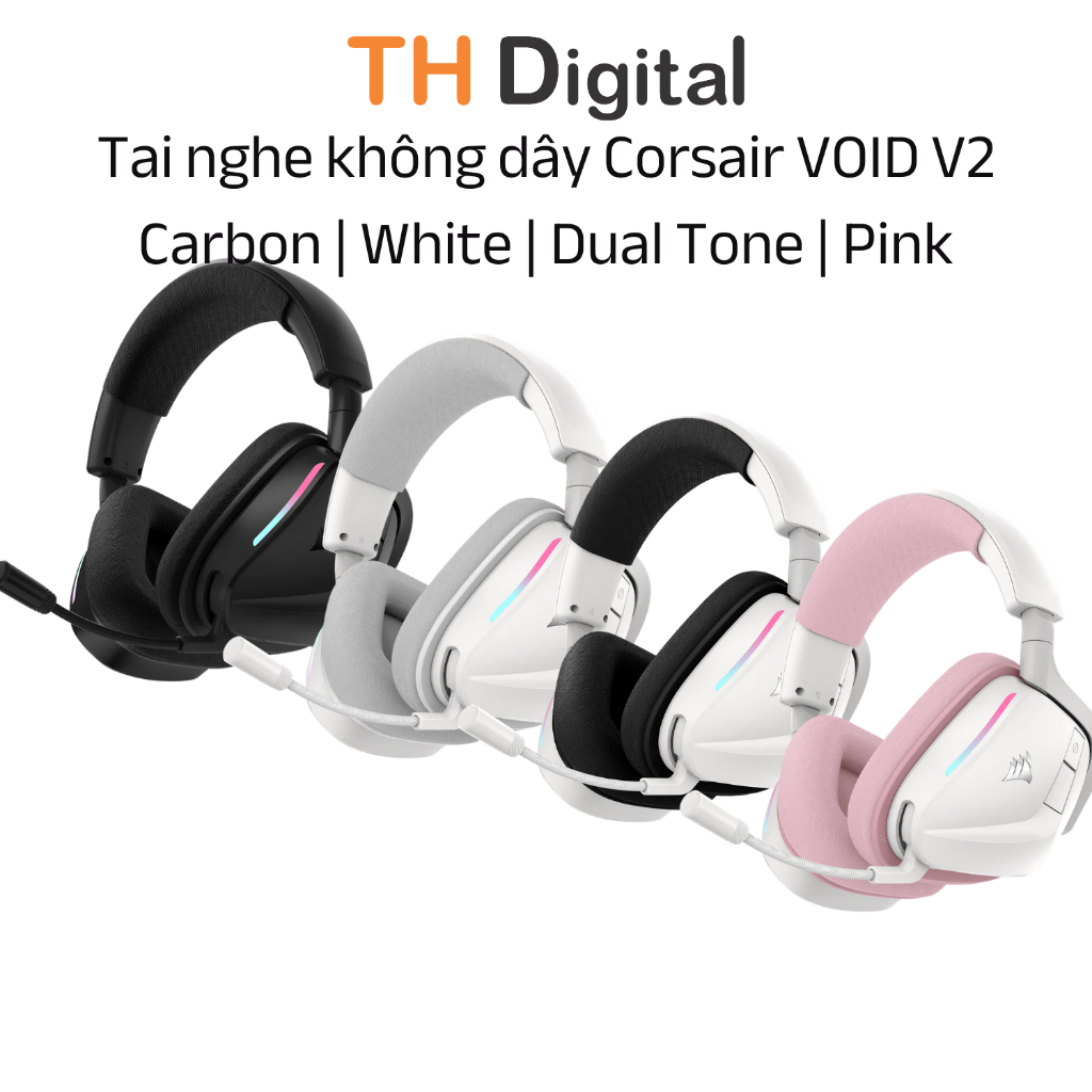 Tai nghe không dây Corsair VOID V2 Carbon | White | Dual Tone | Pink ...
