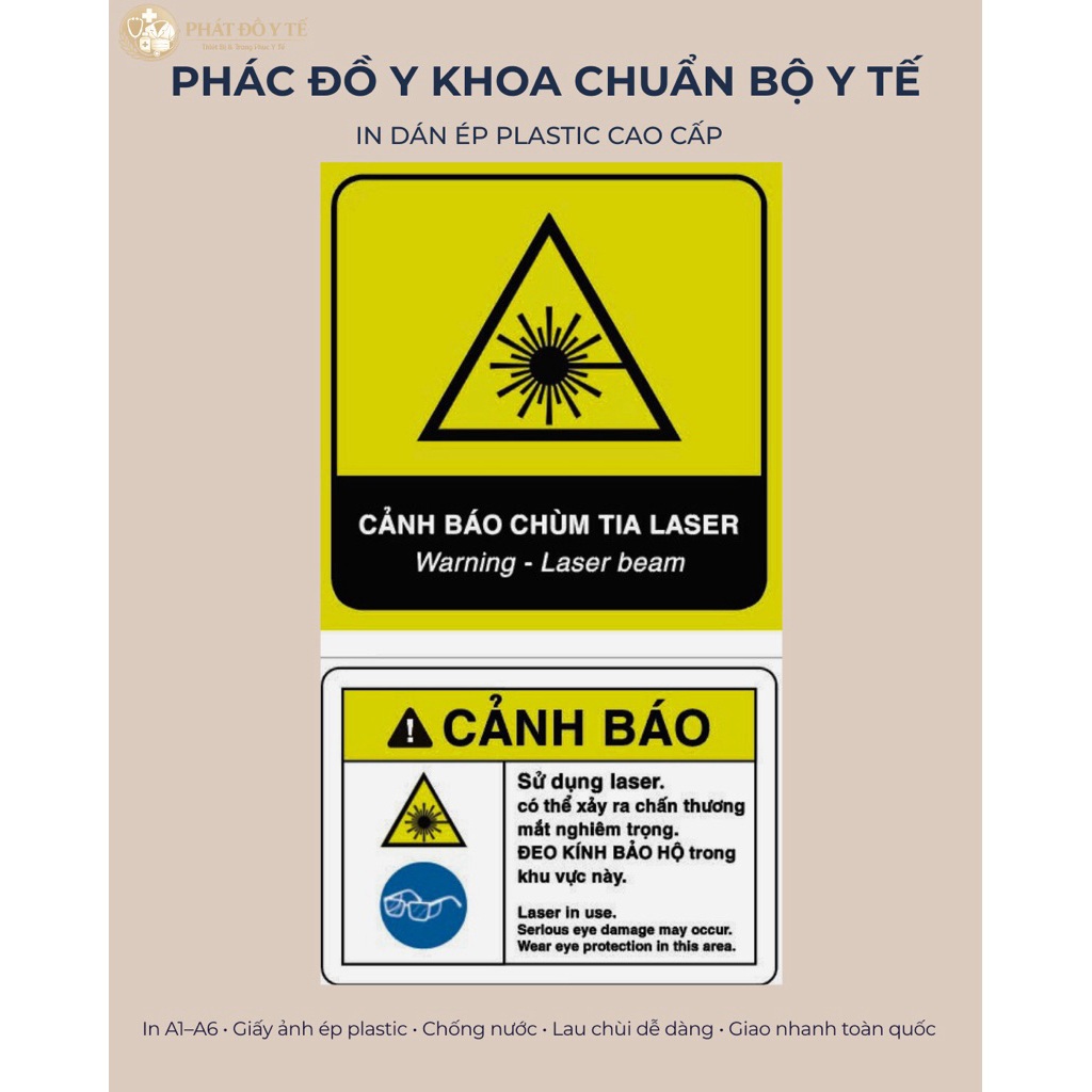Biển Cảnh Báo Chùm Tia Laser Chuẩn An Toàn | Poster In Giấy Ảnh Ép ...