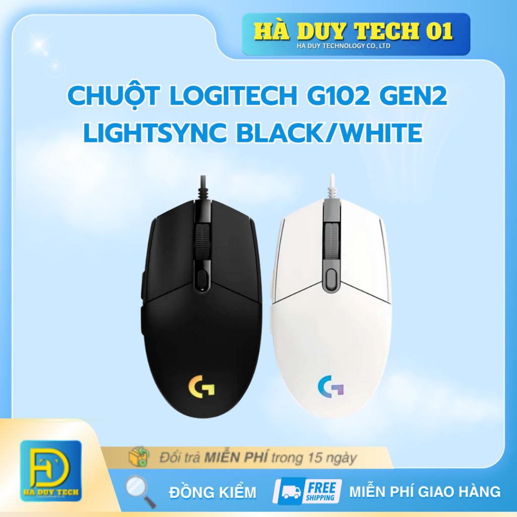 Chuột LOGITECH G102 GEN2 LIGHTSYNC BLACK/WHITE - Cam Kết Chính Hãng ...