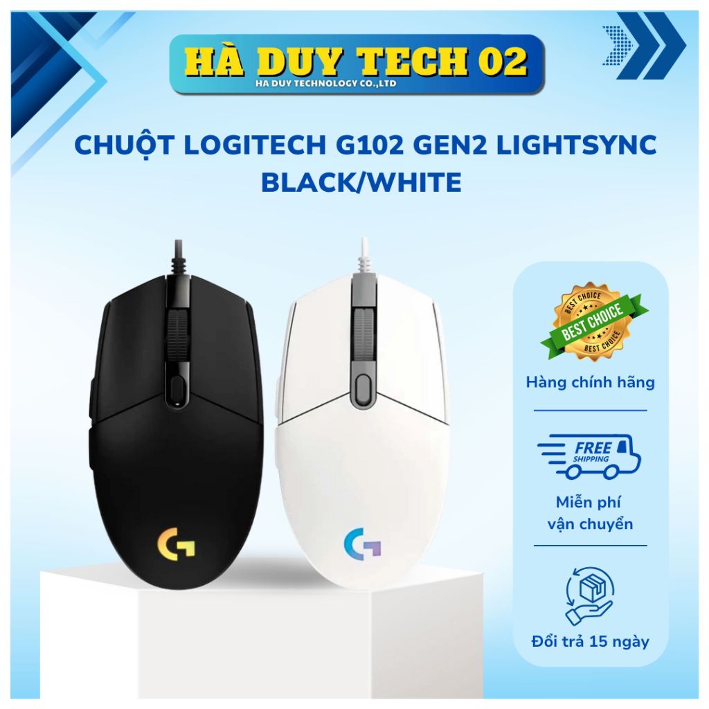 Chuột LOGITECH G102 GEN2 LIGHTSYNC BLACK/WHITE - Chính Hãng - BH 12T ...