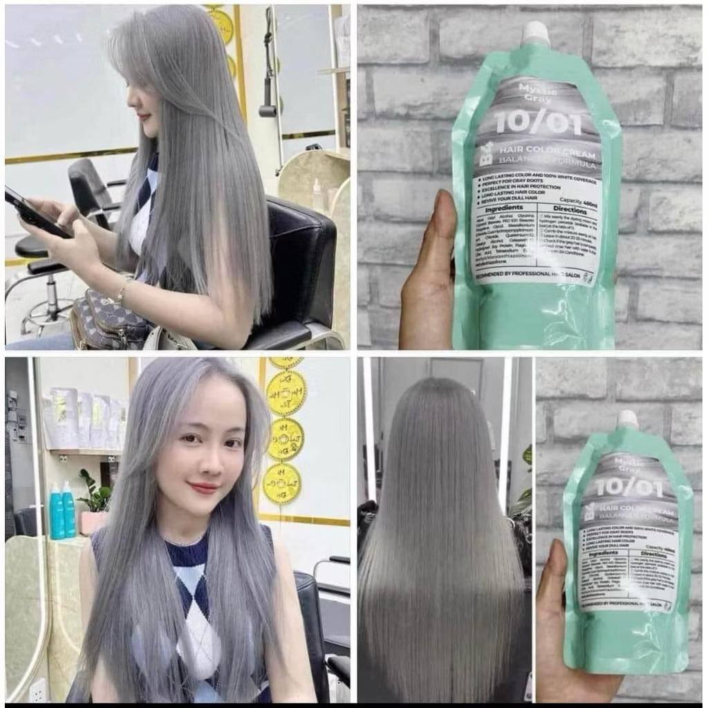 KEM NHUỘM NÂU PHỦ BẠC 100% B4 HAIR COLOR BALANCE CREAM 450ml | Shopee ...