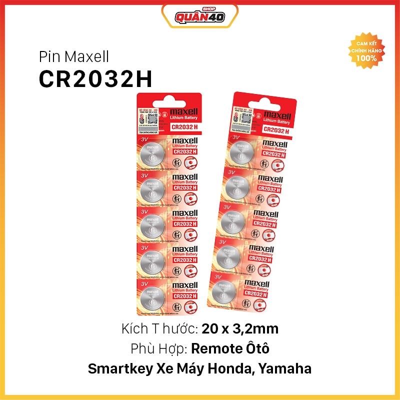 Pin Maxell CR2032H Lithium 3v | Made In Japan | Dùng Cho Remote Ôtô ...