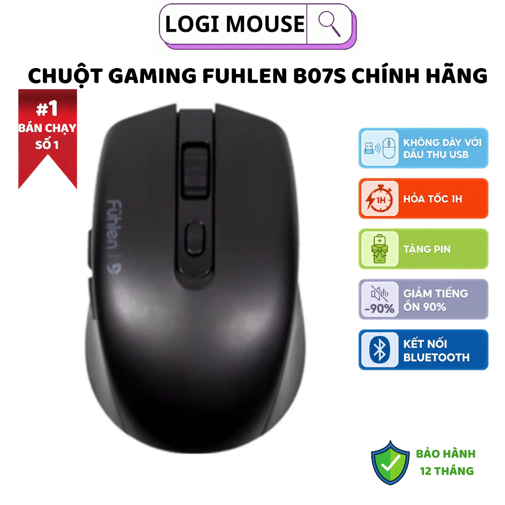 Chuột Không Dây+ Bluetooth FUHLEN B07S V2 , Chính Hãng Bảo Hành 24T ...