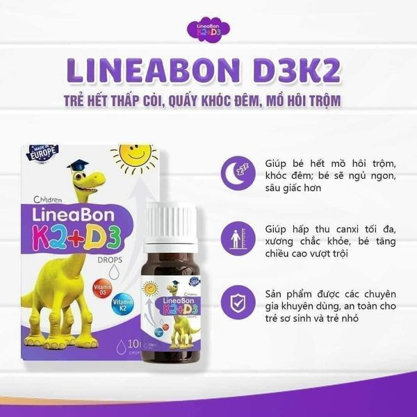 [ CHÍNH HÃNG ] LineaBon vitamin D3 K2 10ml - Hỗ trợ hấp thu canxi cho ...