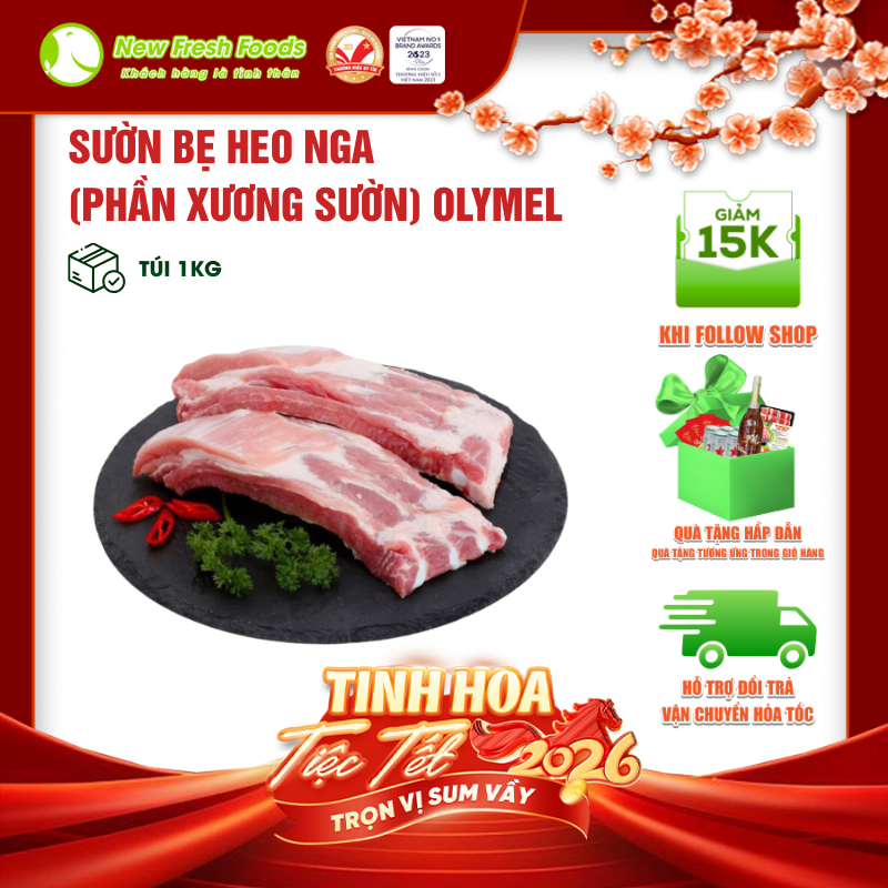 Sườn Bẹ Heo Nga (Phần Xương Sườn) Olymel Cắt có xương dùng nướng thịt ...