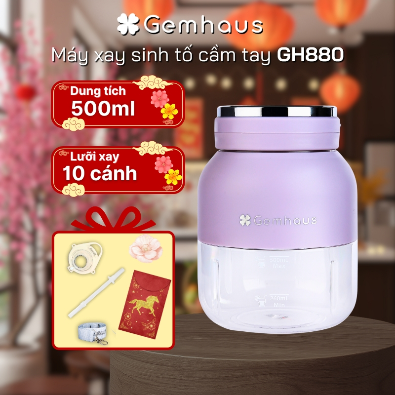[HỎA TỐC] Máy xay sinh tố mini Gemhaus Gh880 máy xay sinh tố cầm tay ...