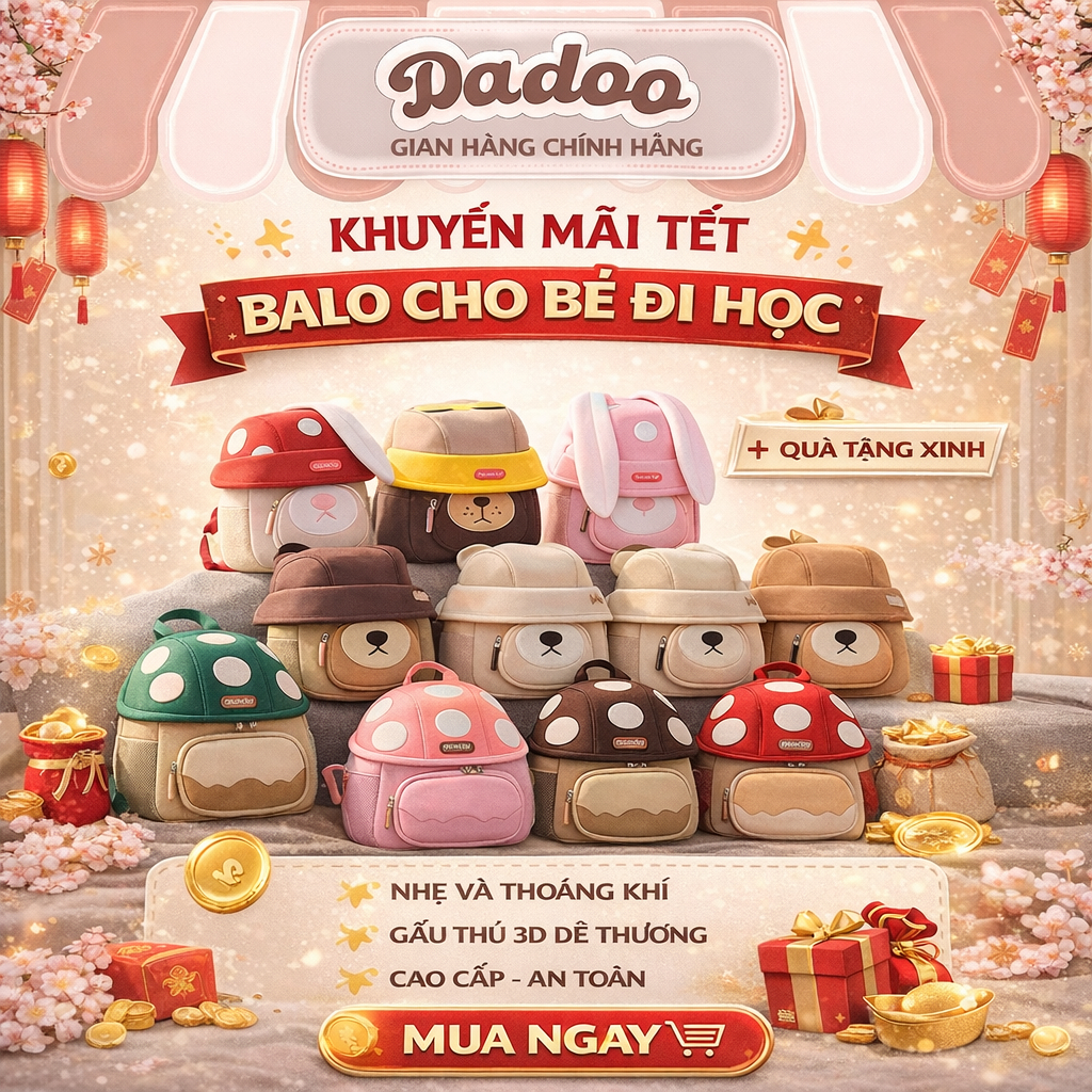[DaDoo] Balo Cho Bé Mầm Non Hình Thú 3D Ngộ Nghĩnh Chất Liệu Mềm Nhẹ (2 ...