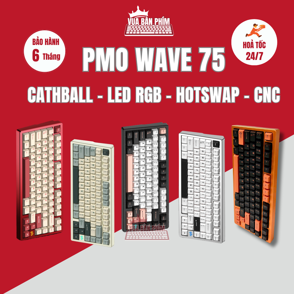 [HÀNG SẴN ] Bàn phím cơ không dây pmo wave 75 | Wave75 nhôm cnc , catch ...