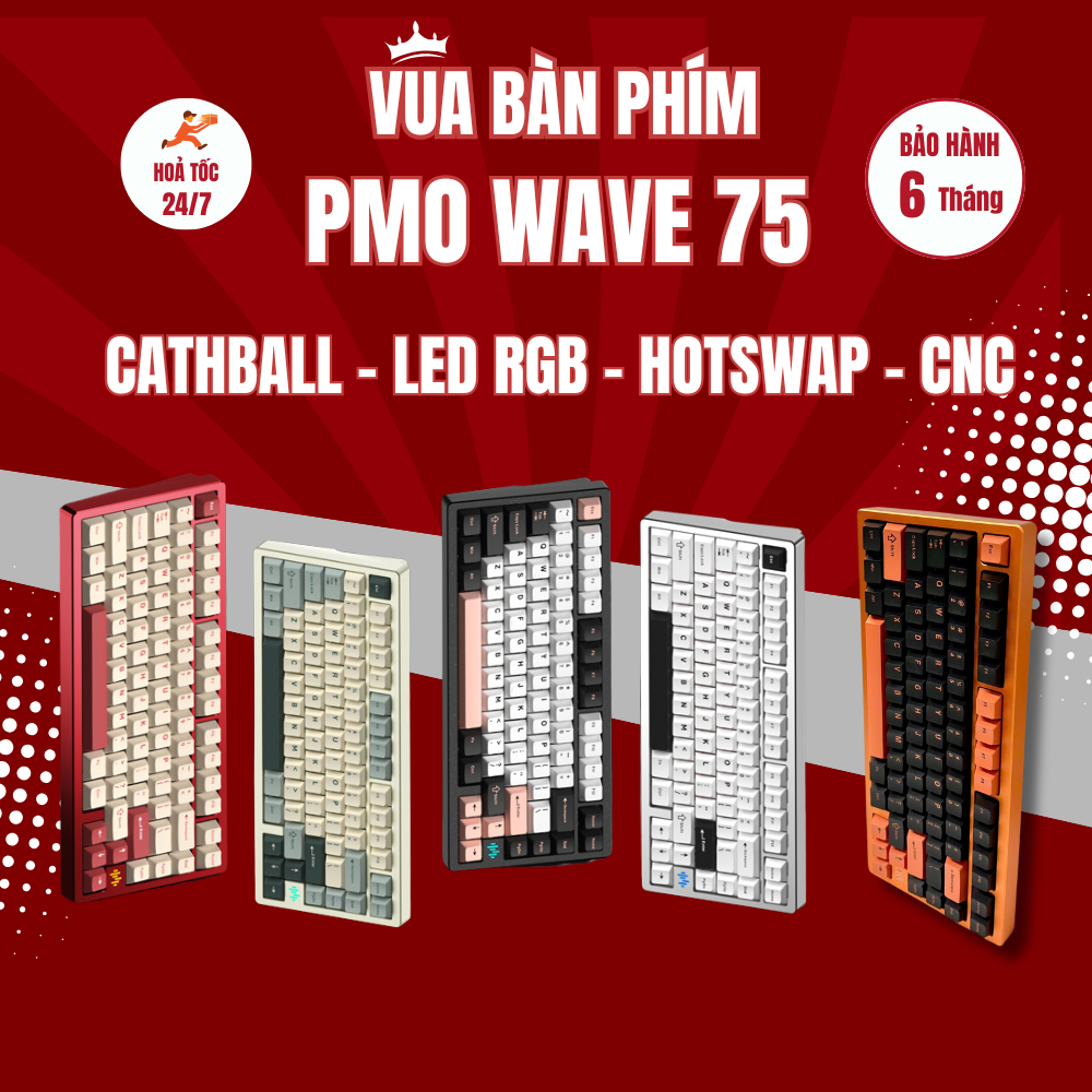 [HÀNG SẴN ] Bàn phím cơ không dây pmo wave 75 | Wave75 nhôm cnc , catch ...