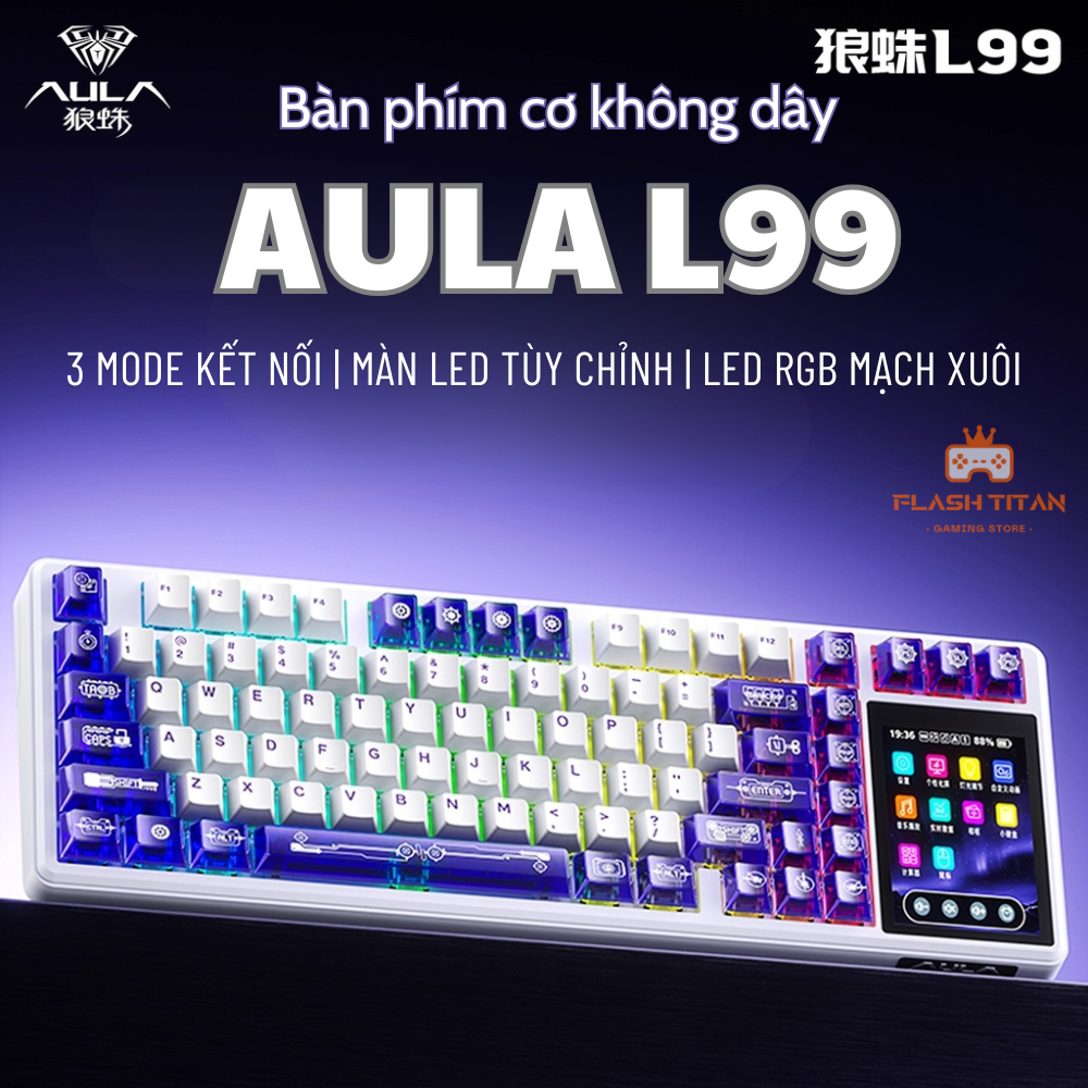 Bàn phím Cơ bluetooth AULA L99 Cao Cấp - Màn LED Cảm Ứng Hiện Đại - Bảo ...