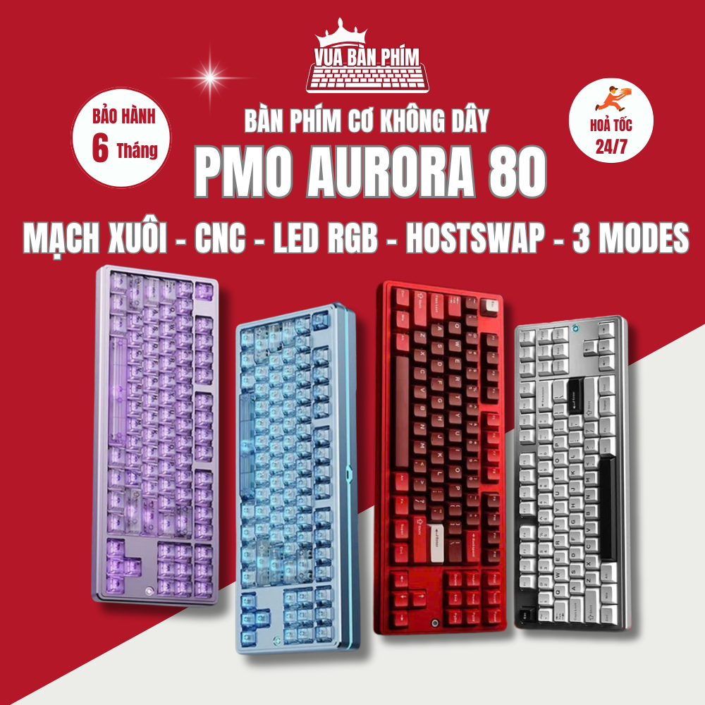 Bàn phím cơ không dây Aurora 80 | aurora80 , layout TKL , nhôm CNC ...