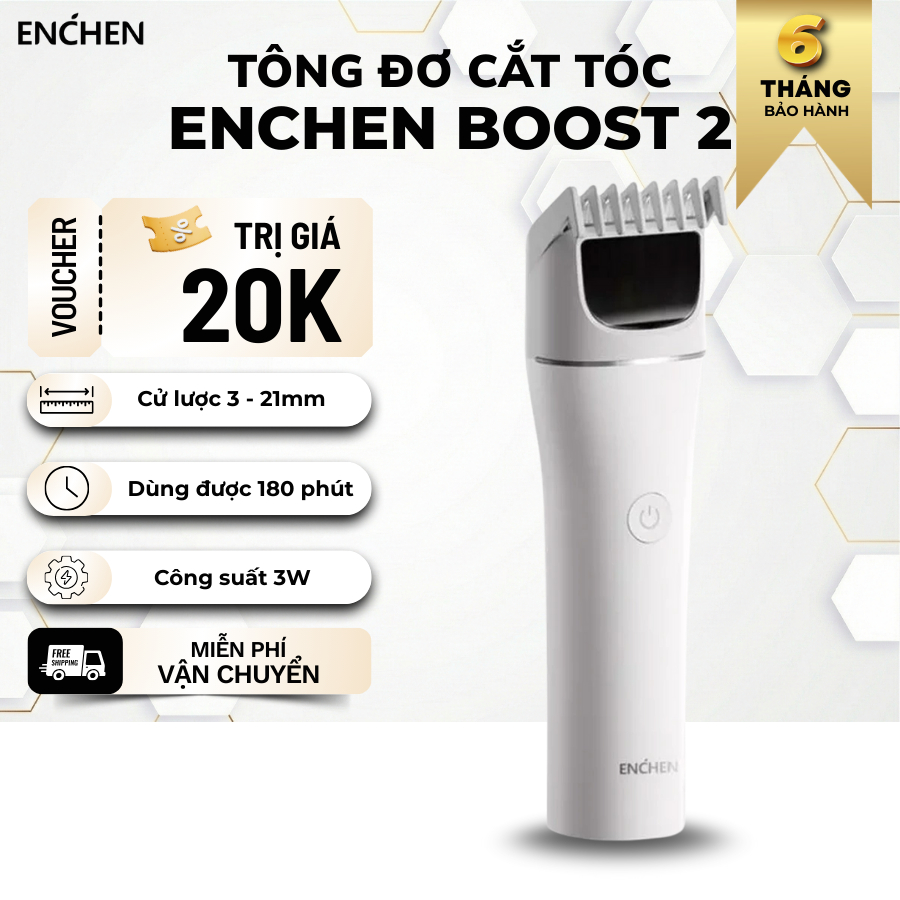 Tông Đơ Cắt Tóc Enchen Boost 2 | Pin dùng 3 tiếng, Không kẹt tóc, Cắt ...