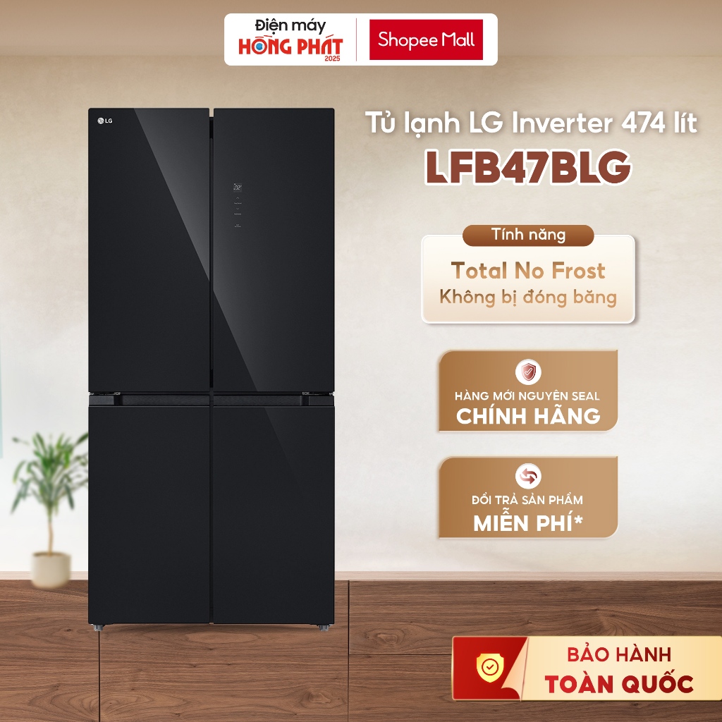 [Freeship HCM/Cần Thơ] - Tủ lạnh LG French Door Mặt Gương Màu Đen 474L ...