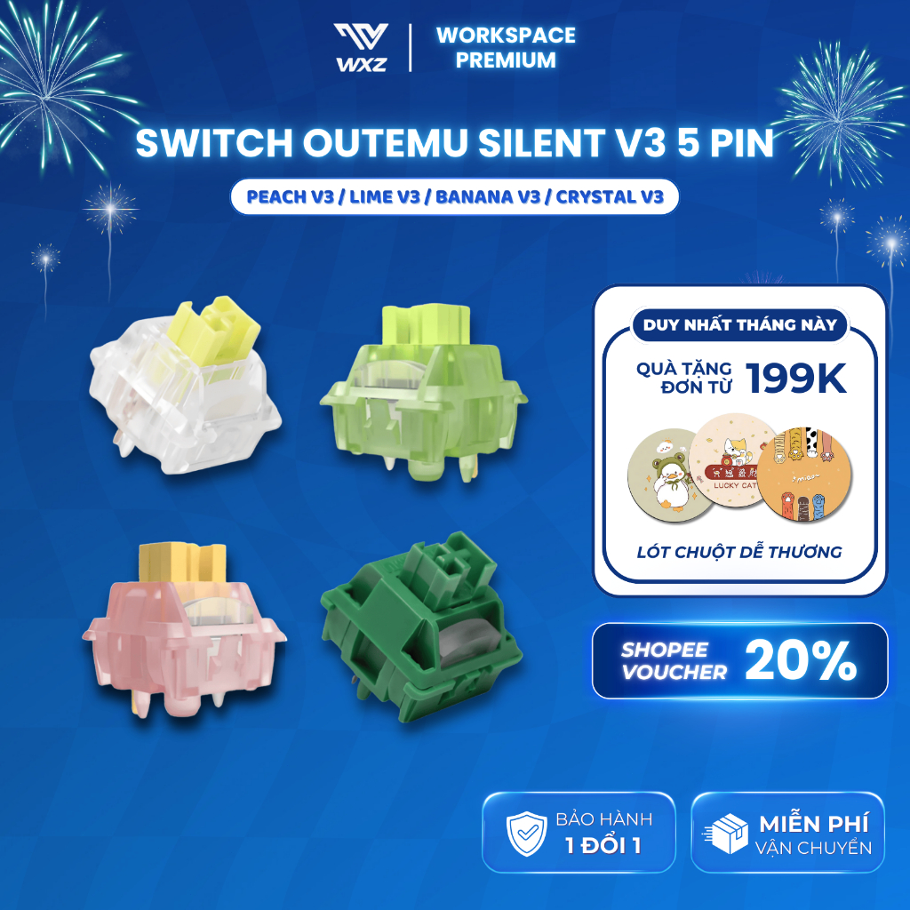 Switch Outemu Silent V3 5 Chân Cho Bàn Phím Cơ Hotswap, Công Tắc Bàn ...