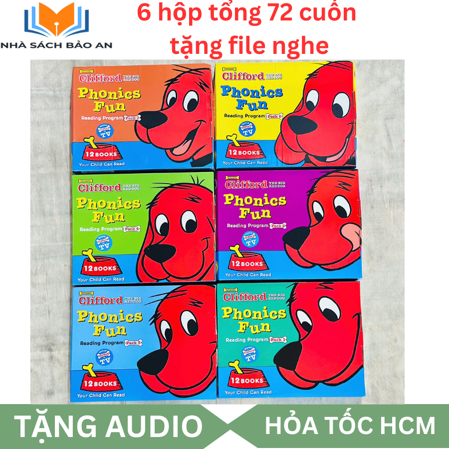 Sách - Clifford Phonics Fun – Reading Program 6 hộp 72 cuốn tặng file ...