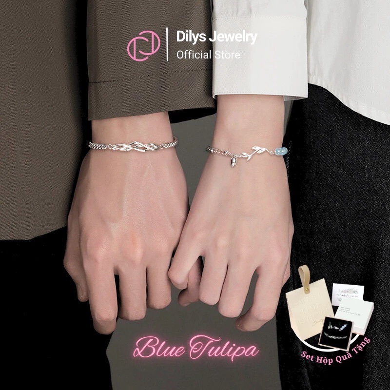 [Quà Valentine] Vòng Tay Đôi "Blue Tulipia" Titan Không Gỉ Tặng Người ...