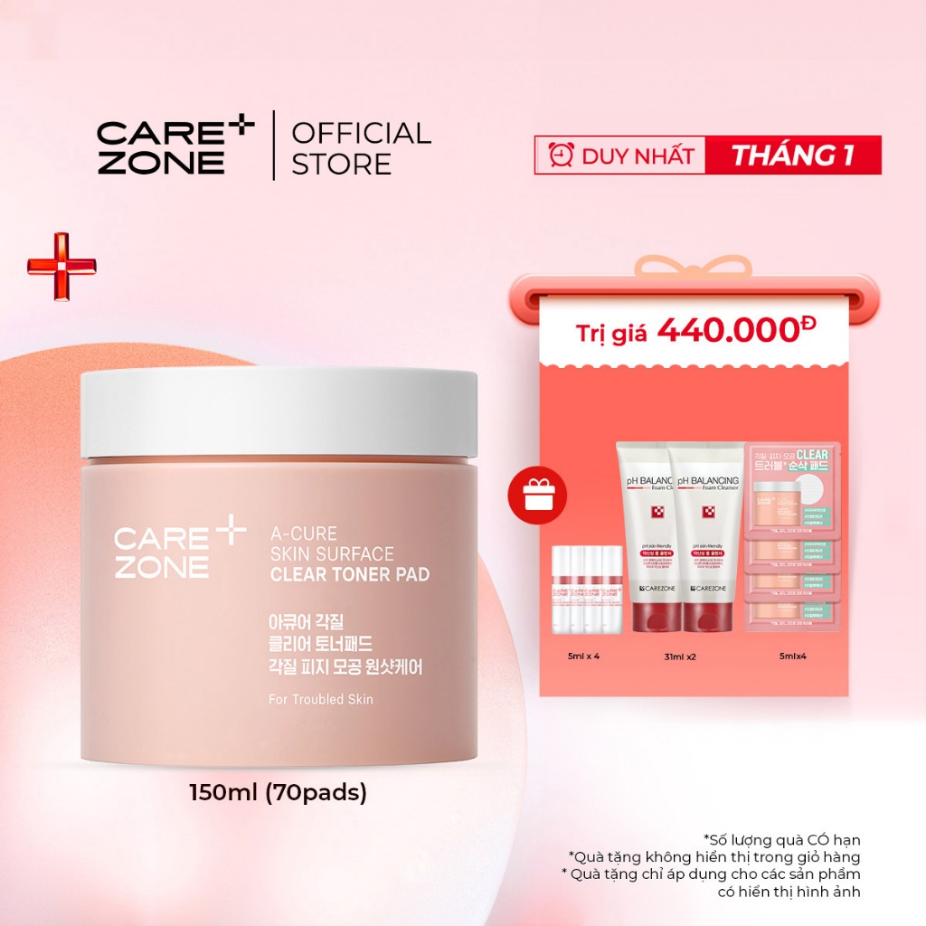 Bông Tẩy Da Carezone A-Cure Skin Surface Clear Toner Pad 70 Miếng ...