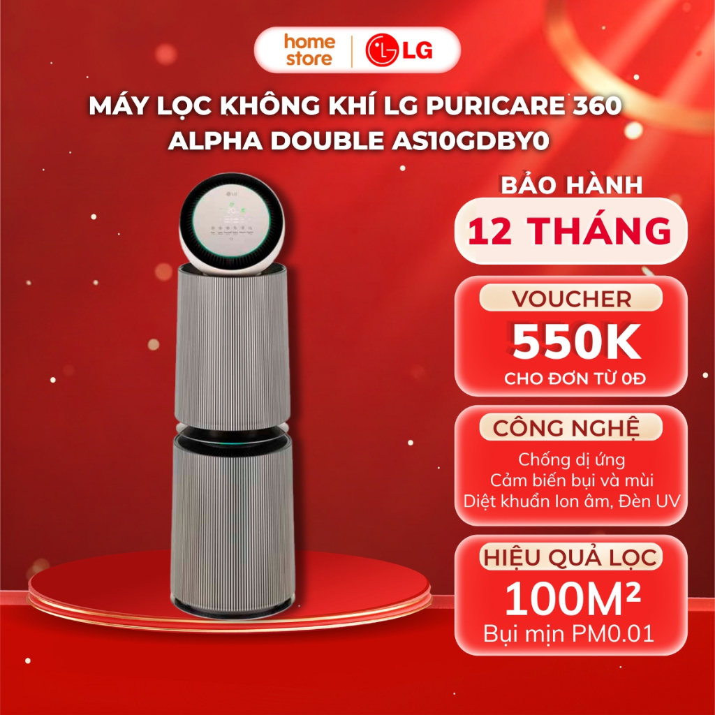 Máy lọc không khí 2 Tầng LG PuriCare 360 Alpha Double AS10GDBY0.ABAE ...