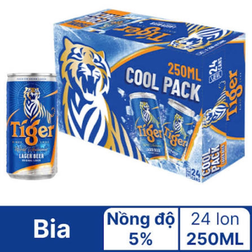 [ hỏa tốc] thùng 24 lon bia Tiger cool pack 250ml | Shopee Việt Nam