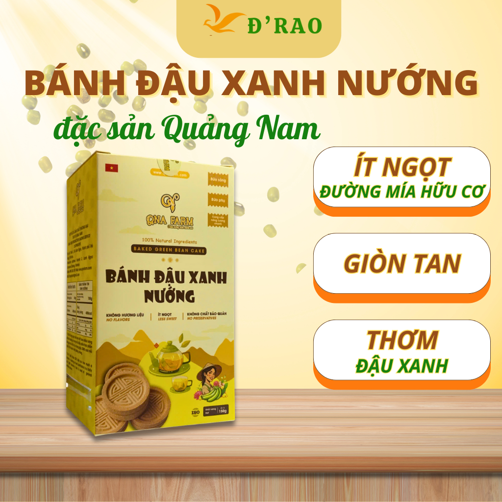 Bánh Đậu Xanh Nướng QNA Farm, Đặc Sản Quảng Nam, Bánh Nướng Khô Giòn ...
