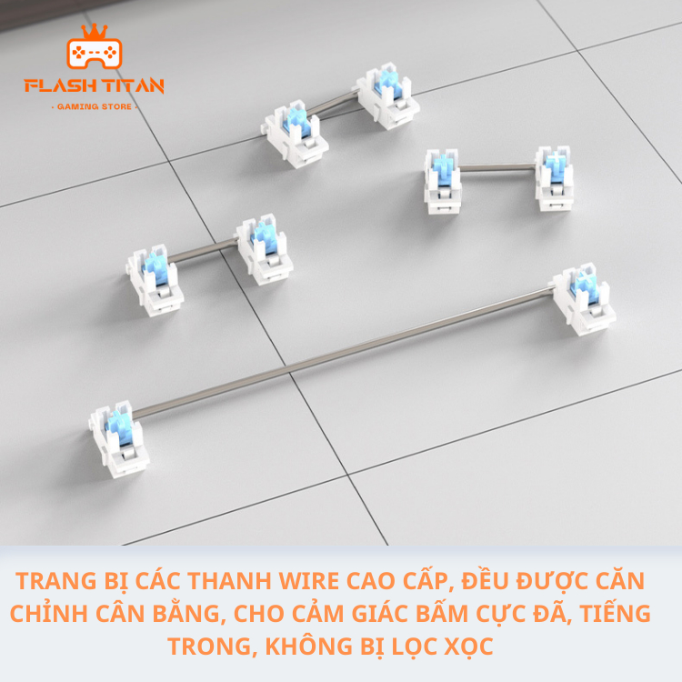 Bàn phím Cơ Trong Suốt X75 HOTSWAP 5 pin, Keycap trong suốt đẹp mắt Led ...