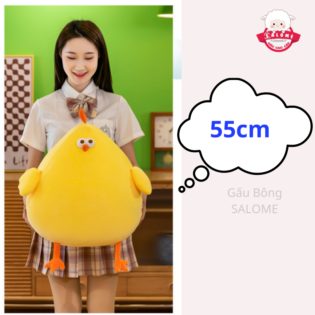 Gấu Bông Con Gà Vàng Mặt Thộn 45cm-55cm Vải Miniso Mềm Mịn Khổng Lồ ...