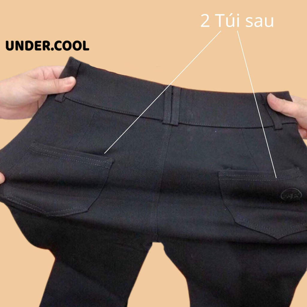Quần Legging Nữ Cạp Cao Hai Khuy Khóa Trước UNDERCOOL UMI ưng cạp cao Siêu Co giãn 2 Túi trước ...