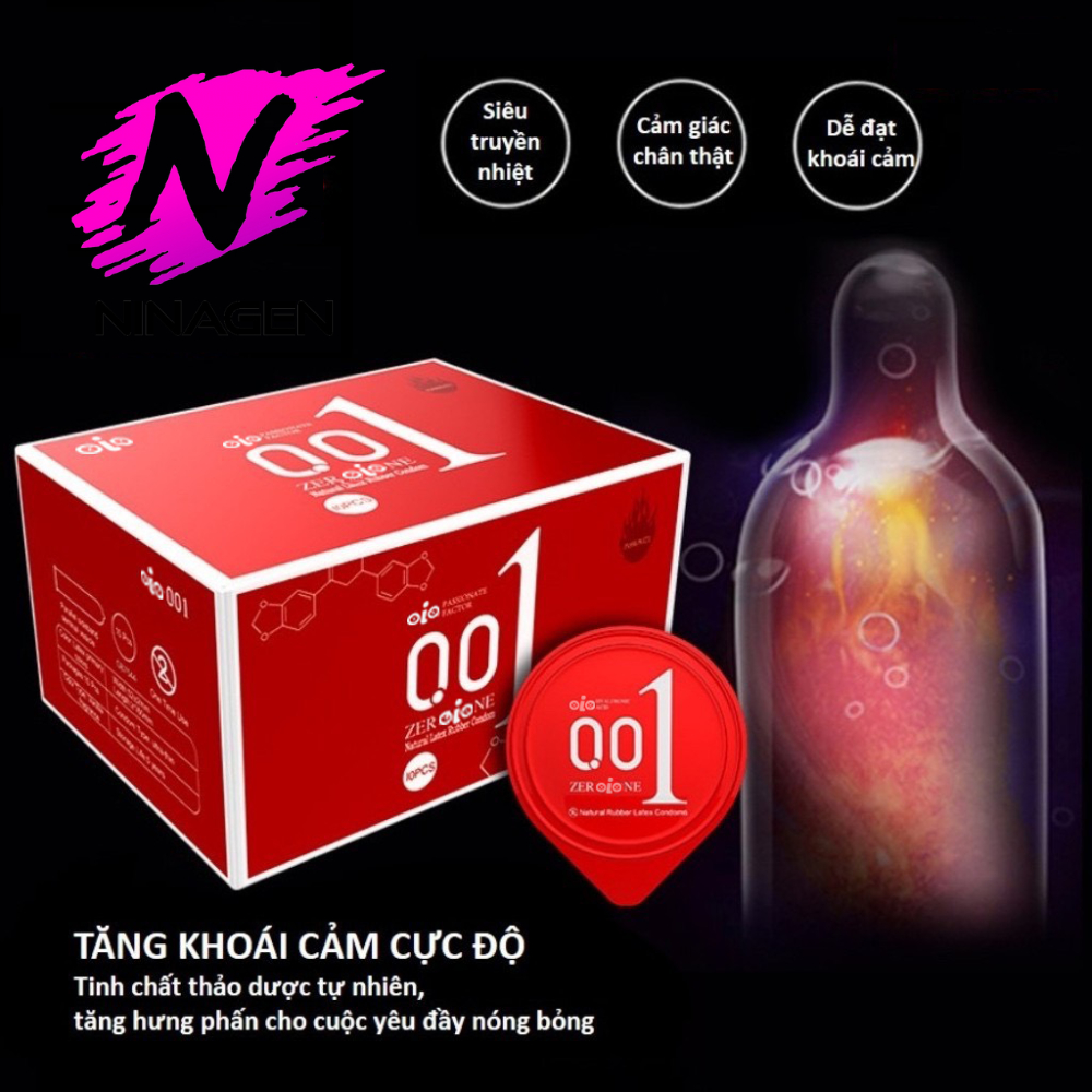 Bao cao su có gai siêu mỏng 001 OiO hương vani nhiều gel bôi trơn bcs NinaGen | Shopee Việt Nam