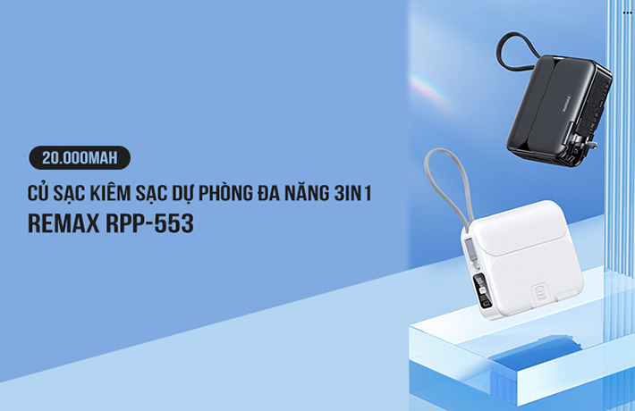 Sạc Dự Phòng Đa Năng Kèm Cáp 3in1 20000mAh Remax RPP-553 - Sạc Nhanh ...