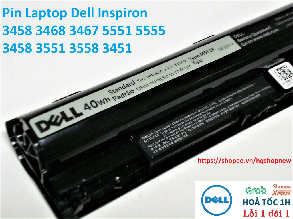 ⚡ [Pin zin] Pin Laptop Dell Inspiron 3458 3468 3467 5551 5555 3458 3551 ...