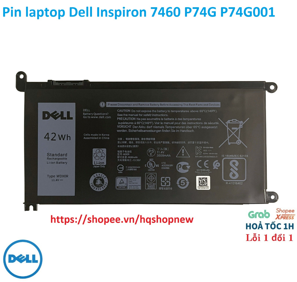 ⚡⚡️[Pin zin] Pin laptop Dell Inspiron 7460, P74G, P74G001 | Shopee Việt Nam
